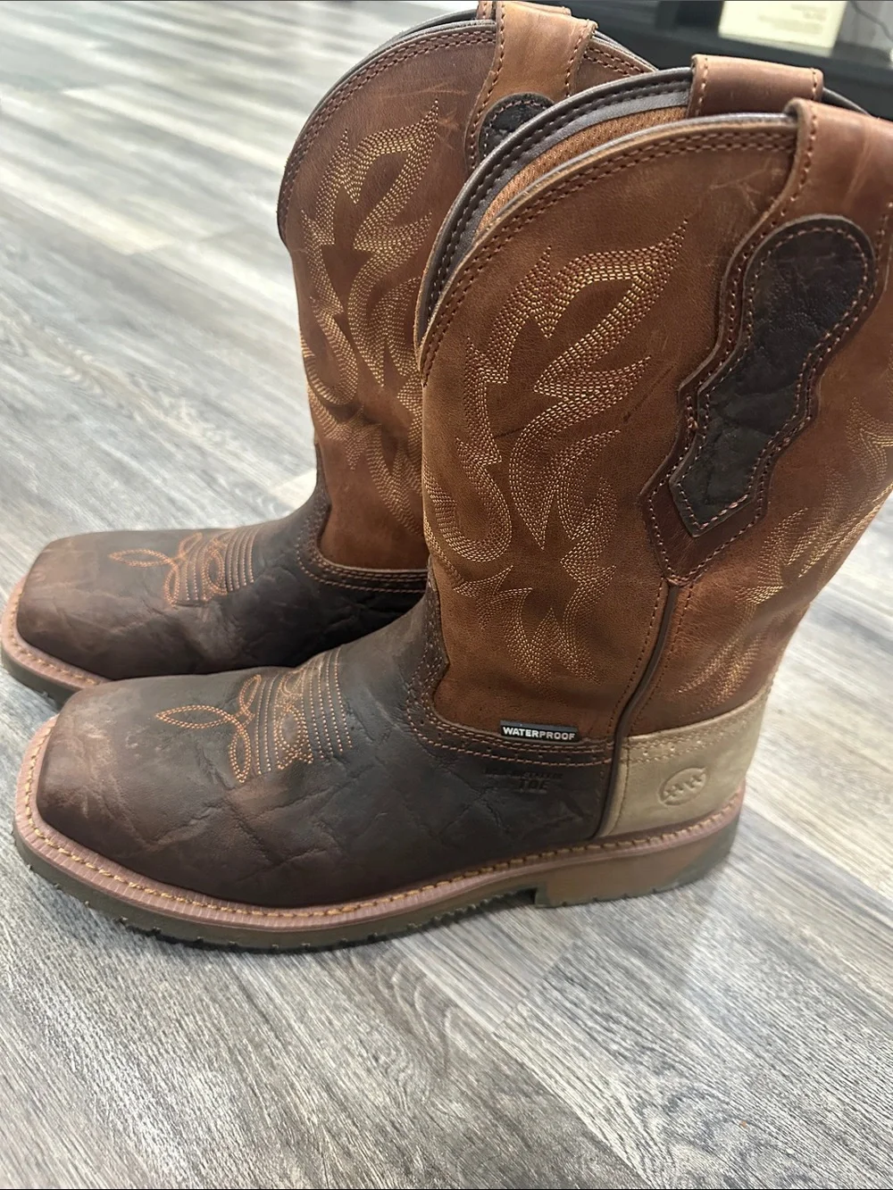 Double H | Shoes | Double H Steel Toe Brown And Dark Brown Waterproof ...